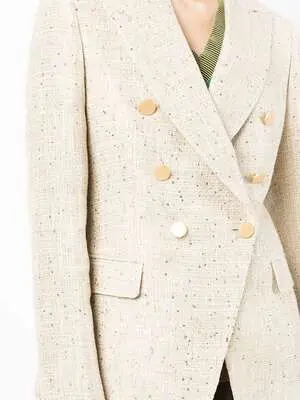 Tagliatore Double-breasted Sequin-embellished Blazer - Gold