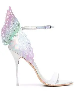 SOPHIA WEBSTER Evangeline Holographic Stiletto Sandals - Silver