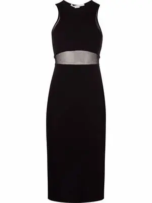 Stella McCartney Sheer-panel Bodycon Midi Dress - Black