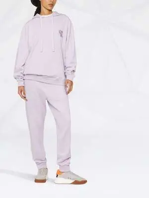 Nanushka Logo-embroidered Organic Cotton Hoodie - Purple