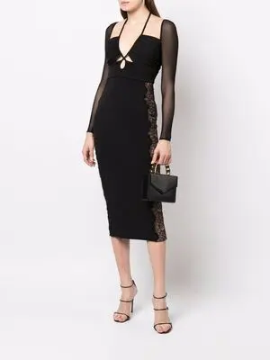 SELF-PORTRAIT Cut-out Jersey Dress