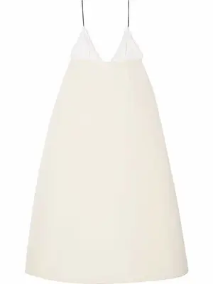 Khaite Oma Full-skirt Dress - Neutrals