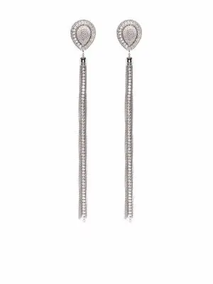 Alessandra Rich Crystal-embellished Drop Earrings - Silver