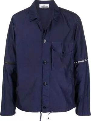 Stone Island Detachable-sleeves Logo-print Shirt Jacket