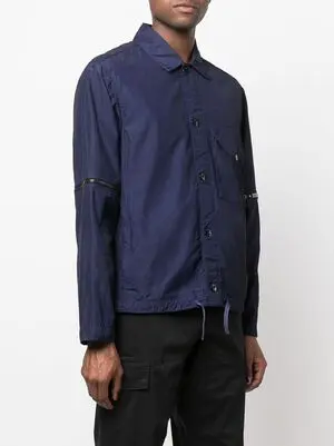 Stone Island Detachable-sleeves Logo-print Shirt Jacket