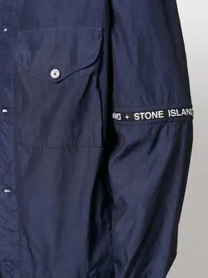 Stone Island Detachable-sleeves Logo-print Shirt Jacket