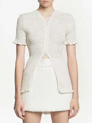 Proenza Schouler White Label Crochet Zip-front Blouse