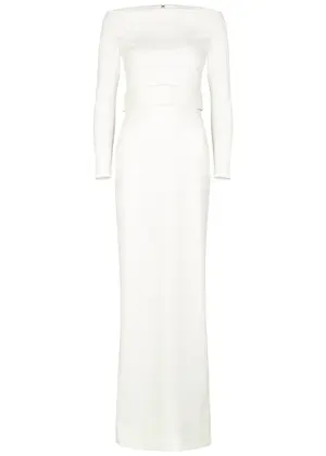 Solace London Sabina White Off-the-shoulder Gown Ivory