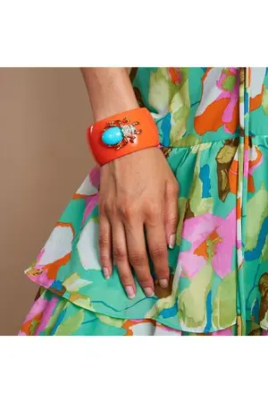 KENNETH JAY LANE Turquoise Beetle Cuff Bracelet