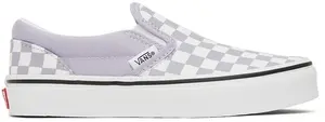 VANS Vans Kids Purple & White Checkerboard Classic Slip-On Little Kids Sneakers - Lavender/white