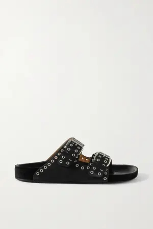 Isabel Marant Lennyo Leather Slides - Black