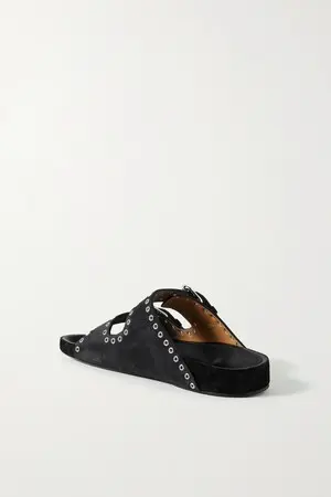 Isabel Marant Lennyo Leather Slides - Black