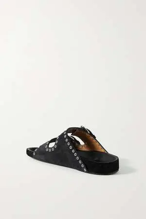 Isabel Marant Lennyo Leather Slides - Black