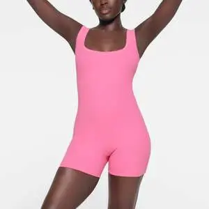 SKIMS Cotton Rib Onesie - Sugar Pink
