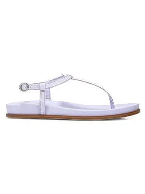 Sam Edelman Naomi Croc-Embossed Leather Thong Sandals - Misty Lilac