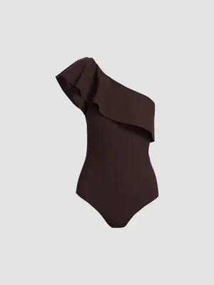 Chiara Boni La Petite Robe Eli Ruffle One-piece Swimsuit - Brown