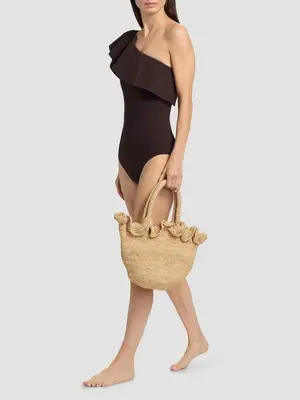 Chiara Boni La Petite Robe Eli Ruffle One-piece Swimsuit - Brown
