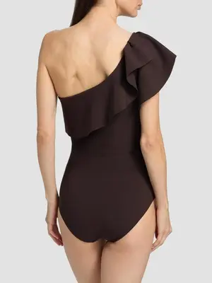 Chiara Boni La Petite Robe Eli Ruffle One-piece Swimsuit - Brown
