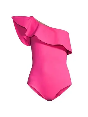 Chiara Boni La Petite Robe Eli Ruffle One-piece Swimsuit Spicy Pink