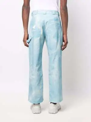 MSFTS Acid-wash Flared Trousers