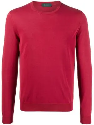 ZANONE Crew-neck Knitted Jumper - Red
