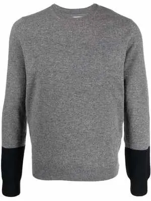 Comme Des Garçons Two-tone Wool Jumper - Grey