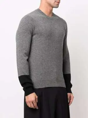Comme Des Garçons Two-tone Wool Jumper - Grey