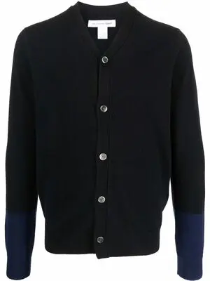 Comme Des Garçons Two-tone Wool Cardigan - Black