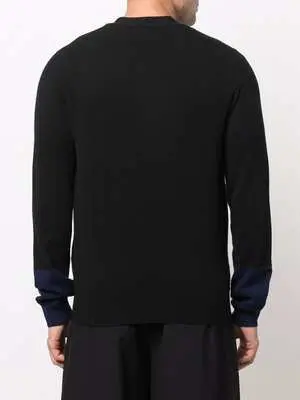 Comme Des Garçons Two-tone Wool Cardigan - Black