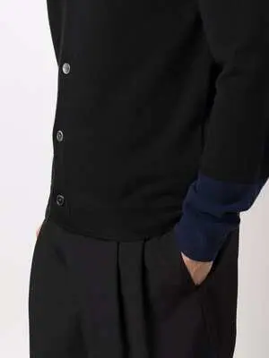 Comme Des Garçons Two-tone Wool Cardigan - Black