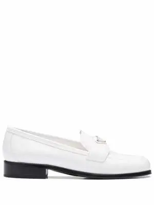 Prada Logo-plaque Leather Loafers