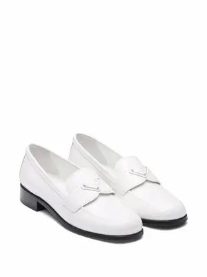 Prada Logo-plaque Leather Loafers