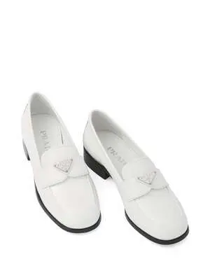 Prada Logo-plaque Leather Loafers