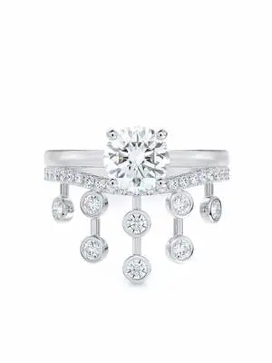 De Beers Platinum Dewdrop Diamond Crown Ring