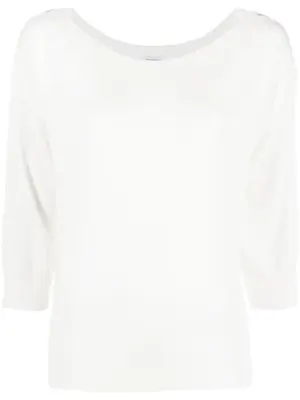 Malo Fine-knit Top - White