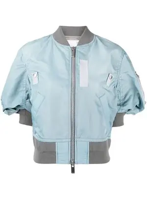 Sacai Zip-up Short-sleeve Bomber Jacket