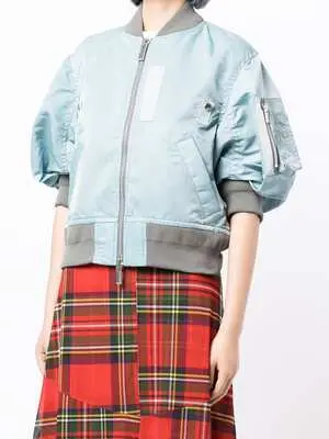 Sacai Zip-up Short-sleeve Bomber Jacket