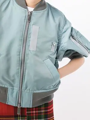 Sacai Zip-up Short-sleeve Bomber Jacket