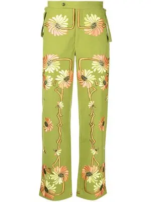 BODE Floral Embroidered Trousers
