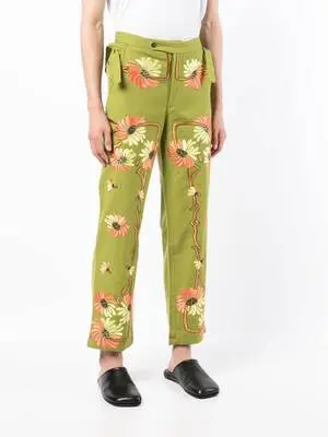 BODE Floral Embroidered Trousers