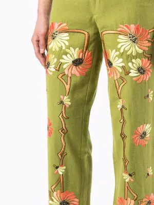BODE Floral Embroidered Trousers