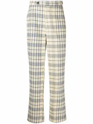 BODE Checked Straight-leg Trousers
