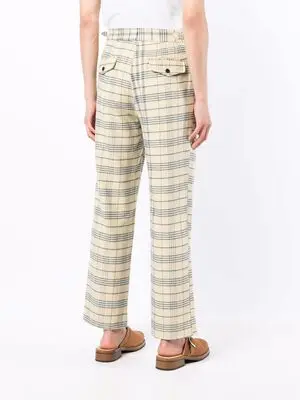 BODE Checked Straight-leg Trousers