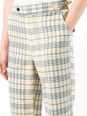 BODE Checked Straight-leg Trousers