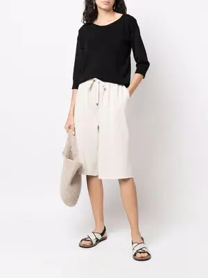 Malo Fine-knit Top - Black
