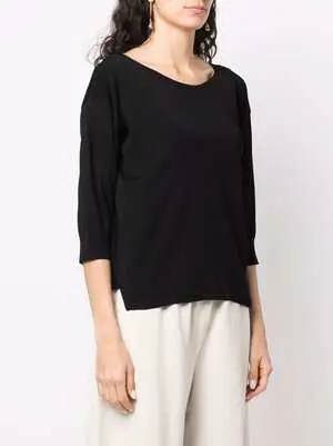 Malo Fine-knit Top - Black