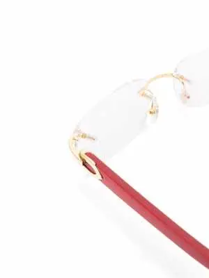 Cartier Rimless Square-frame Glasses - Black