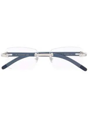 Cartier Rimless Square-frame Glasses - Blue