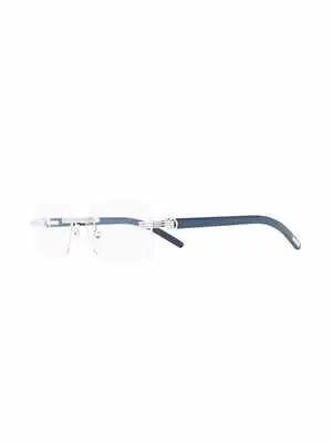 Cartier Rimless Square-frame Glasses - Blue