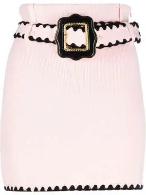 CORMIO Belted Mini Skirt - Pink